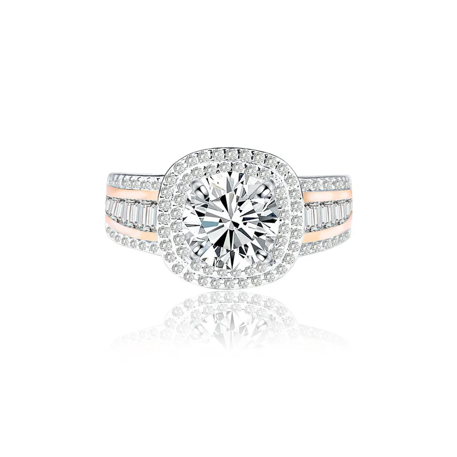 2 Carat Moissanite Sparkling Proposal Ring for Women, Geometric Handma ...